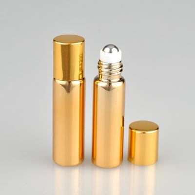 China 5ml Mini UV Glass Roll On Bottle with Aluminium Cap for Essential Oil Perfume Packaging for sale