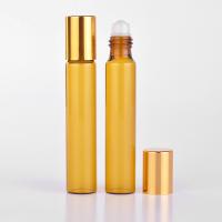 China 10ml Amber Glass Roll On Bottle with Silver or Gold Cap and Metal Roller for Essential Oils for sale