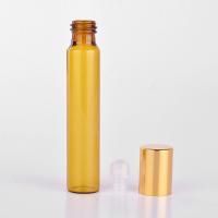 China 10ml Amber Glass Roll On Bottle with Silver or Gold Cap and Metal Roller for Essential Oils for sale