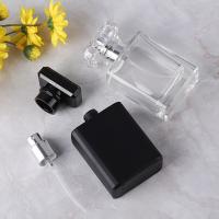 China 30ml 50ml Flat Square Glass Perfume Dispenser Bottle Empty Cosmetic Spray Bottle for sale