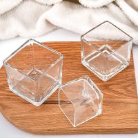 China DIY Square Candle Glass Jar 7x7cm 8x8cm Empty Homemade Aromatherapy Container for Gift Decoration for sale