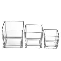 China DIY Square Candle Glass Jar 7x7cm 8x8cm Empty Homemade Aromatherapy Container for Gift Decoration for sale