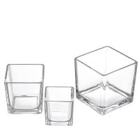 China DIY Square Candle Glass Jar 7x7cm 8x8cm Empty Homemade Aromatherapy Container for Gift Decoration for sale