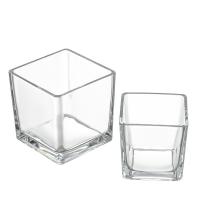 China DIY Square Candle Glass Jar 7x7cm 8x8cm Empty Homemade Aromatherapy Container for Gift Decoration for sale