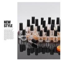 China Wholesale Clear Glass Nail Polish Bottles 5ml 10ml 15ml with Brush Cap for Cosmetic Nail Gel for sale