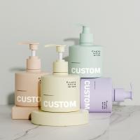 China 300ml Plastic Cosmetic Pump Bottle for Shampoo Body Wash Conditioner with Silk Screen Printing for sale