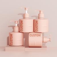 China 300ml Plastic Cosmetic Pump Bottle for Shampoo Body Wash Conditioner with Silk Screen Printing for sale