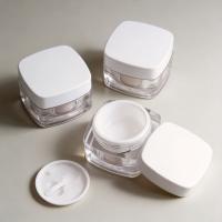 China Acrylic Double Wall Cream Jars, Square Cosmetic Container, Skincare Jar for Face Cream, Moisturizer, Eye Cream Jar, Custom Logo & Multiple Capacity Acrylic Cream Jars square skincare cream jars for sale