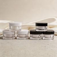 China Acrylic Double Wall Cream Jars, Square Cosmetic Container, Skincare Jar for Face Cream, Moisturizer, Eye Cream Jar, Custom Logo & Multiple Capacity Acrylic Cream Jars square skincare cream jars for sale