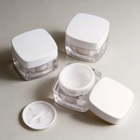 China Square Acrylic Double Wall Cream Jars, Empty Cosmetic Skincare Containers for Face Cream, Eye Cream & Moisturizer for sale