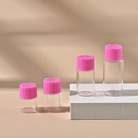China Wholesale 1ml 1.5ml 2ml 3ml 5ml Amber & Clear Glass Sample Vials, Mini Essential Oil Trial Bottles with Colorful Ribbed Plastic Caps for sale