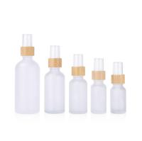 China Frosted Glass Bamboo Spray Bottle 5ml to 100ml Essential Oil Perfume Packaging for sale