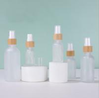 China Frosted Glass Bamboo Spray Bottle 5ml to 100ml Essential Oil Perfume Packaging for sale