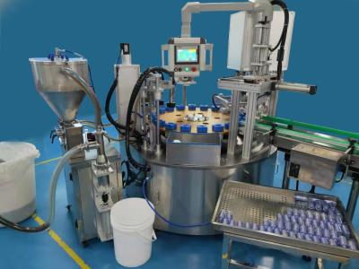 China Double Head SUS304 Cream Filling Machine for Cosmetics - 10-220g Capacity, 35-50 BPM Speed for sale