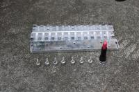 China Double Color Ribbed Lipstick Production Line Mold With 12 Holes for sale