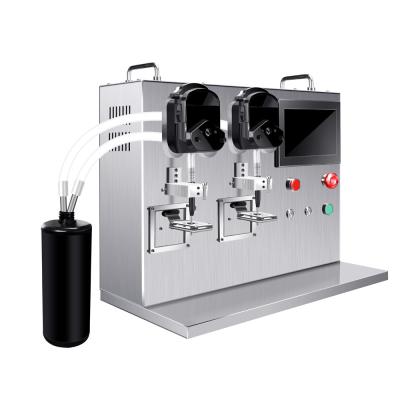 China PLC Double Head Nail Polish Filling Machine 1-500ml Capacity ±0.2g Precision 750-1000pcs/h Speed for sale