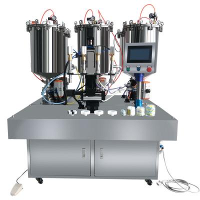China Cosmetic Cream Filling Machine 4 Colors Ice Cream Pattern 50-250ml Capacity 1200×1200×1500mm for sale