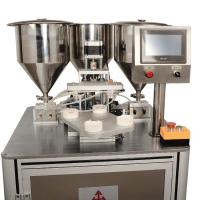 China Three Color BB Cream Filling Machine 800W 20L Capacity with 1000-1800 Pcs/Hour Production Rate for sale