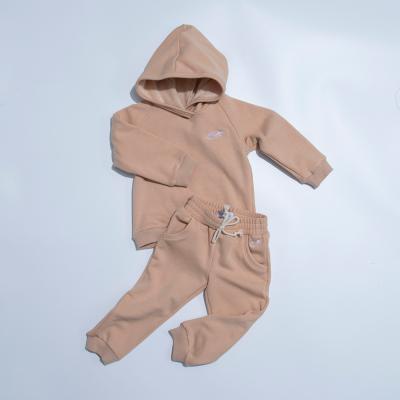 China Teen Girls Boys Winter Fleece Set With Hoodie And Logo Embroidery for sale