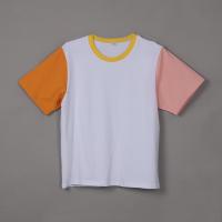 China Gender Neutral Custom Personalized T Shirts Organic Cotton Color Block for sale