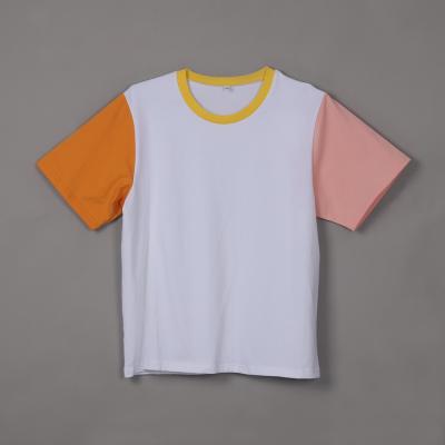 China Gender Neutral Custom Personalized T Shirts Organic Cotton Color Block for sale