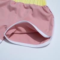 China Gender Neutral 100% Cotton Jersey Fabric Color Block T Shirt Short Set 190g for sale