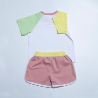China Organic Cotton Unisex Child Street Wear Color Block Biker Short Set for sale