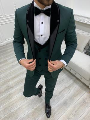China Bergamo Green Mens Peak Lapel Tuxedo for sale