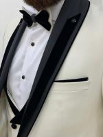 China Ventura White Shawl Collar Tuxedo Slim Fit 3pc 65% Polyester for sale