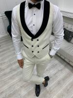 China Ventura White Shawl Collar Tuxedo Slim Fit 3pc 65% Polyester for sale