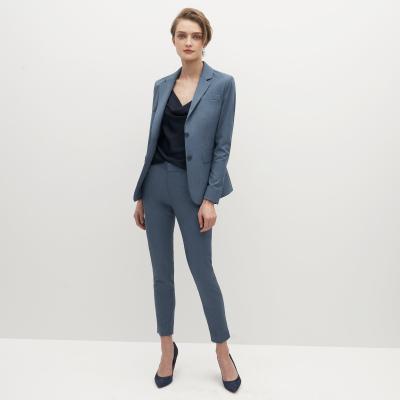 China Stylish Light Blue Formal Pant Suit For Ladies Slim Fitting for sale