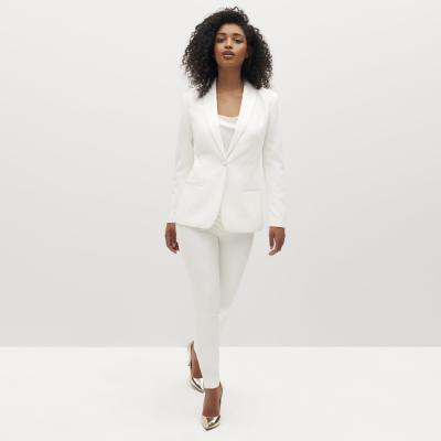 China 38% Poly Womens White Pants Suits Dressy 19% Rayon for sale