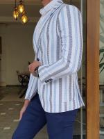 China Striped Cotton Business Casual Suit Jacket Business Casual Interview Outfits for sale