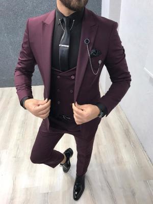 China Wedding Wool Tuxedo 3 Piece Suit For Men Slim Fit for sale