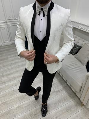 China 65% Polyester Mens Tuxedo Suit 32% Viscose 3% Lycra White Tuxedo Jacket for sale