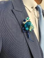 China 70% Wool 30% Poly Blue Groom Tuxedo Suit For Wedding for sale