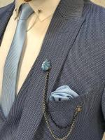 China 70% Wool 30% Poly Blue Groom Tuxedo Suit For Wedding for sale
