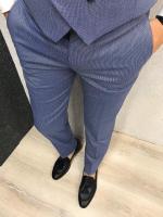 China 70% Wool 30% Poly Blue Groom Tuxedo Suit For Wedding for sale