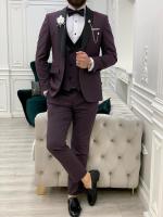 China Wedding Red Mens Tuxedo 65% Polyester 32% Viscose 3% Lycra for sale