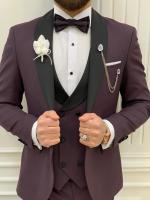 China Wedding Red Mens Tuxedo 65% Polyester 32% Viscose 3% Lycra for sale