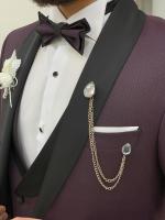 China Wedding Red Mens Tuxedo 65% Polyester 32% Viscose 3% Lycra for sale