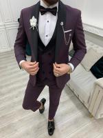 China Wedding Red Mens Tuxedo 65% Polyester 32% Viscose 3% Lycra for sale