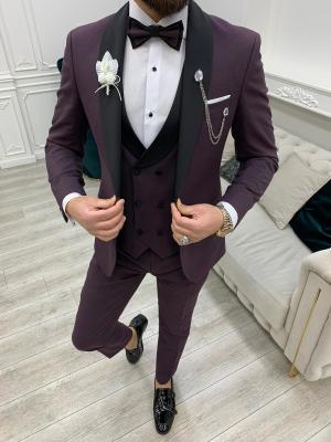 China Wedding Red Mens Tuxedo 65% Polyester 32% Viscose 3% Lycra for sale