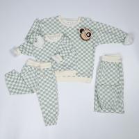 China French Terry Pullover Sweat Shirt 230gsm Children'S Play Set With Checkered Print for sale