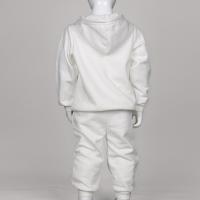 China Kids Half Zip Pullover Sweatshirt 300gsm And Jogger Pants Set White Color for sale