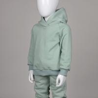 China Green Plain Pullover Sweatshirt 300gsm Classic Sweat Pants Set With Fleece Fabric for sale