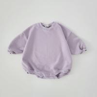 China Oversized Long Sleeve Newborn Sweater Romper French Terry Cotton Bubble Romper for sale