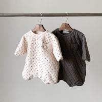 China Baby Quilted Romper With Cream And Charcoal Brown Cloud Island Infant Rompers for sale