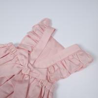 China New Born Rompers Pink Color Poplin Fabric Baby Dress Jumpsuits for sale