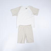 China Organic Cotton Family Matching Outfit 190gsm Color Block Raglan Short Sleeves for sale